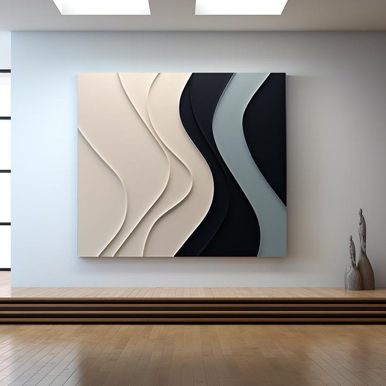 CRESCENT CONTOURS: Sleek Abstract Wall Art - Etsy