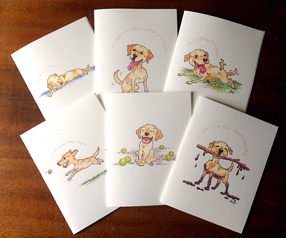 Little Yellow Labrador Notecards (set of 6) - Etsy