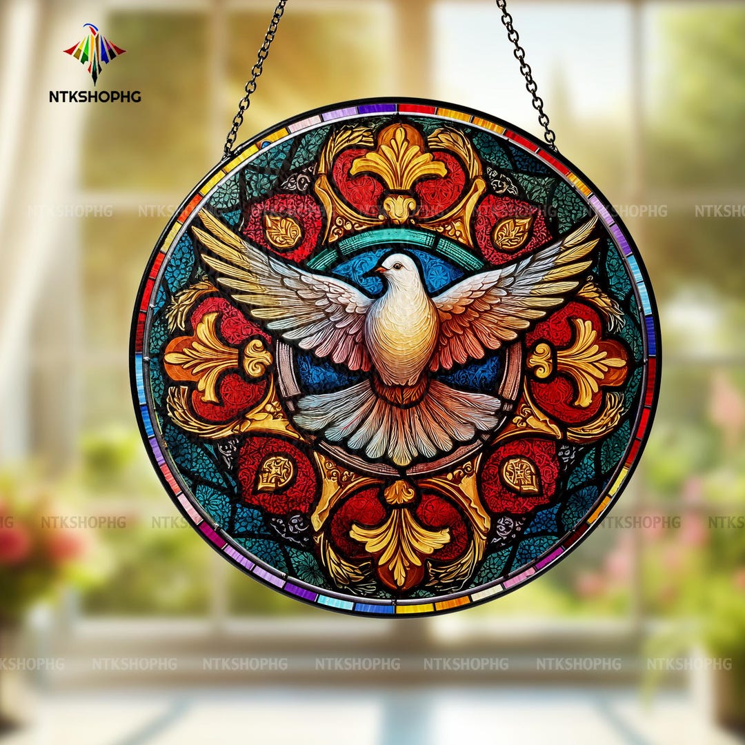 Holy Spirit Dove Stained Glass Suncatcher: Religious Window Art - Etsy