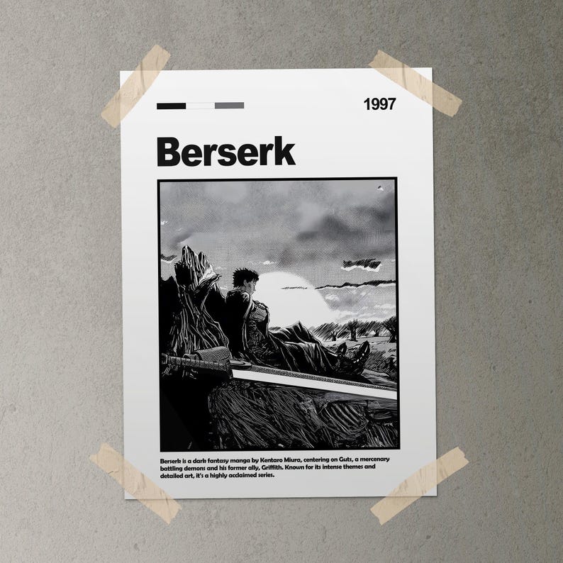 Berserk Guts Anime Art Print | Manga Poster - Etsy