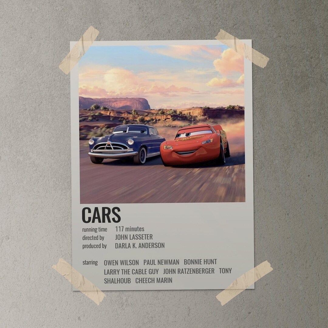 Cars Movie Poster | Lightning Mcqueen Print | Film Poster | Vintage ...