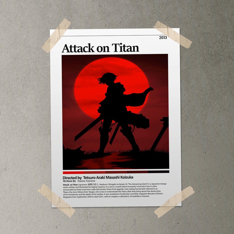 Attack on Titan Poster | AOT Anime Print | Anime Poster | Anime Manga ...