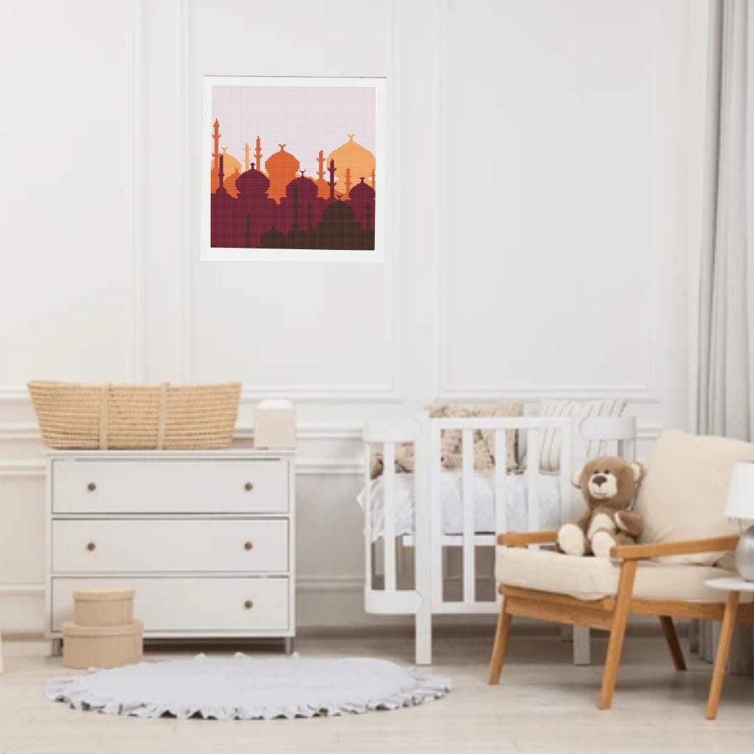 Mosque Cross Stitch, Background, DIY Gift, Muslim, Islamic Mosque, Cami ...