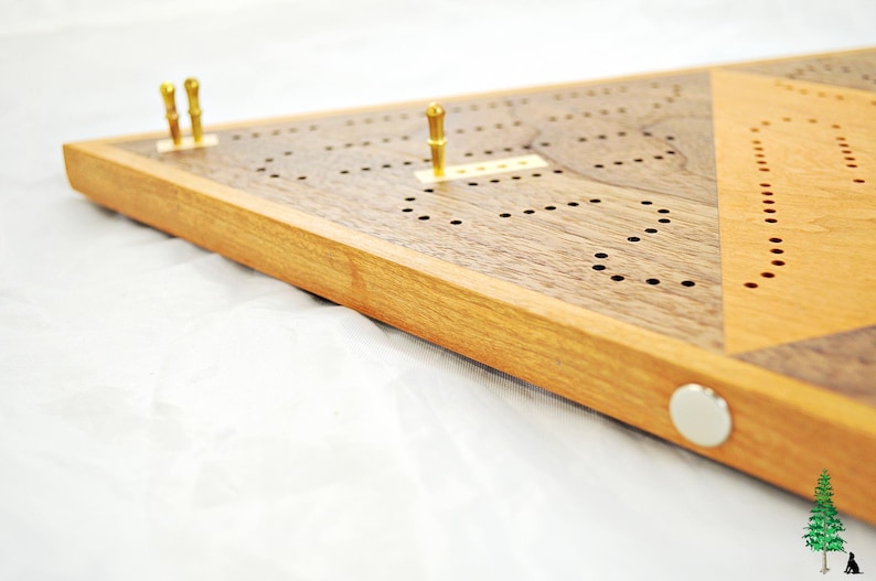 Triangle 3 Player Race Cribbage Board - Black Walnut & Black Cherry ...