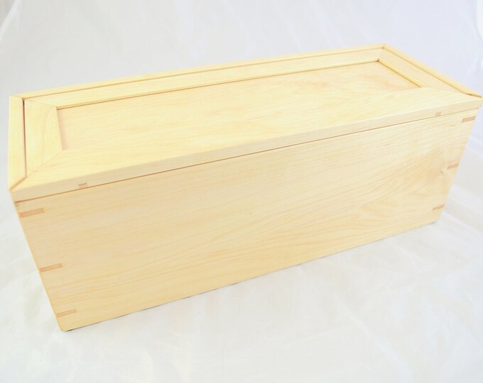 Slide Top Wood Box Hard Maple Pegs & Jokers Storage Box Housewarming ...