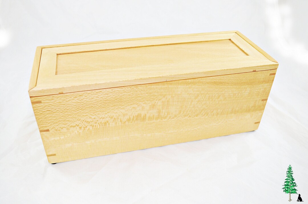 Slide Top Wood Box - Quarter-sawn Sycamore | Pegs & Jokers Storage Box ...