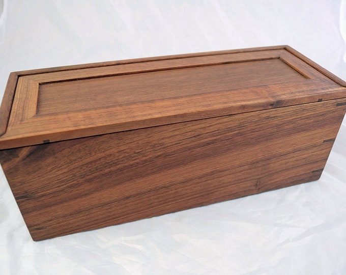 Slide Top Wood Box - Black Walnut | Pegs & Jokers Storage Box ...