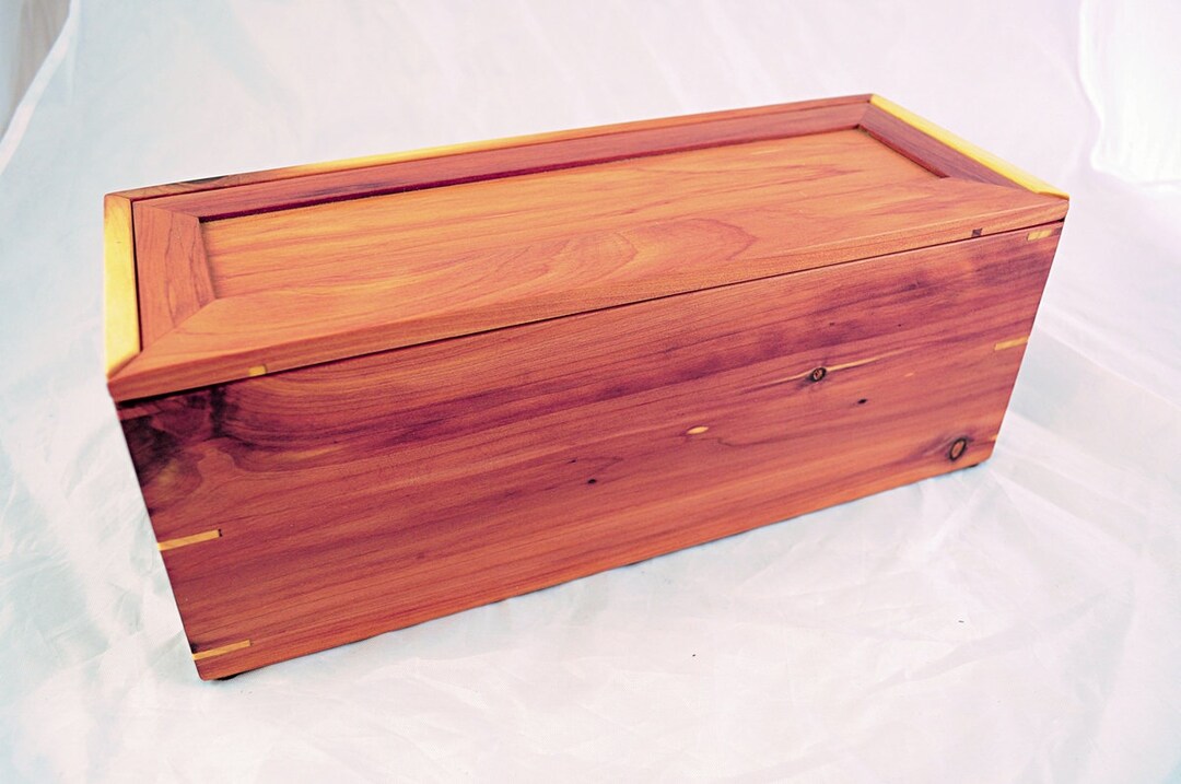 Slide Top Wood Box - Tennessee Red Cedar | Pegs & Jokers Storage Box - Etsy
