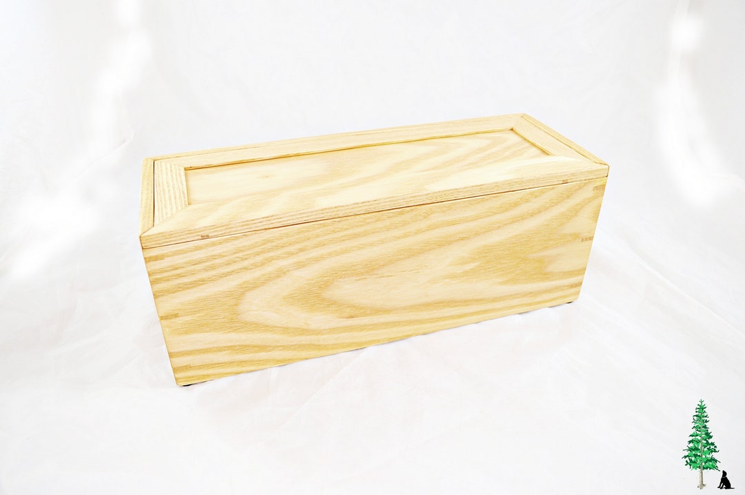 Slide Top Wood Box - White Ash | Pegs & Jokers Storage Box ...