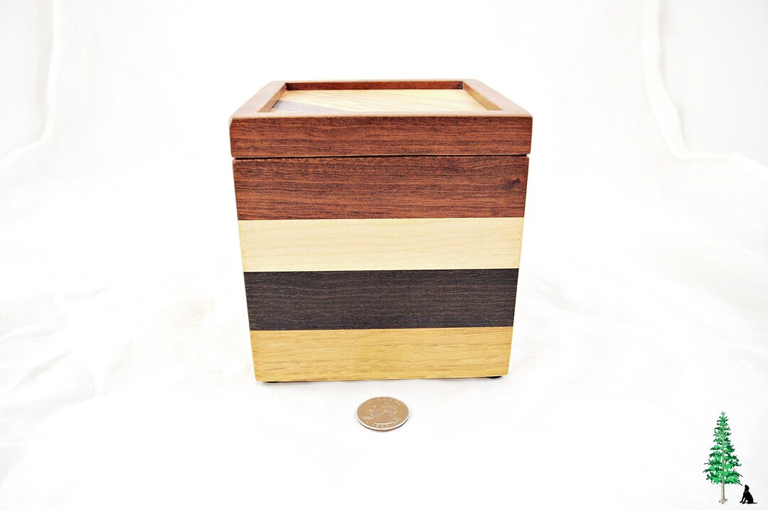 Continuum 5" Wood Cube Box - # CON5-008 | Free Shipping | One of a Kind ...
