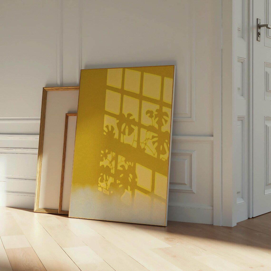 Yellow Light Prints, Digital Download, Home Decor, Pastel Drawing ...