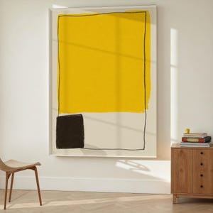 Yellow Square Prints, Digital Download, Abstract Painting, Minimal ...