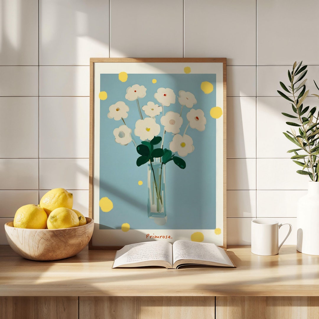 Primrose Flower Prints, Digital Download, Decor, Wall Art, Printable ...