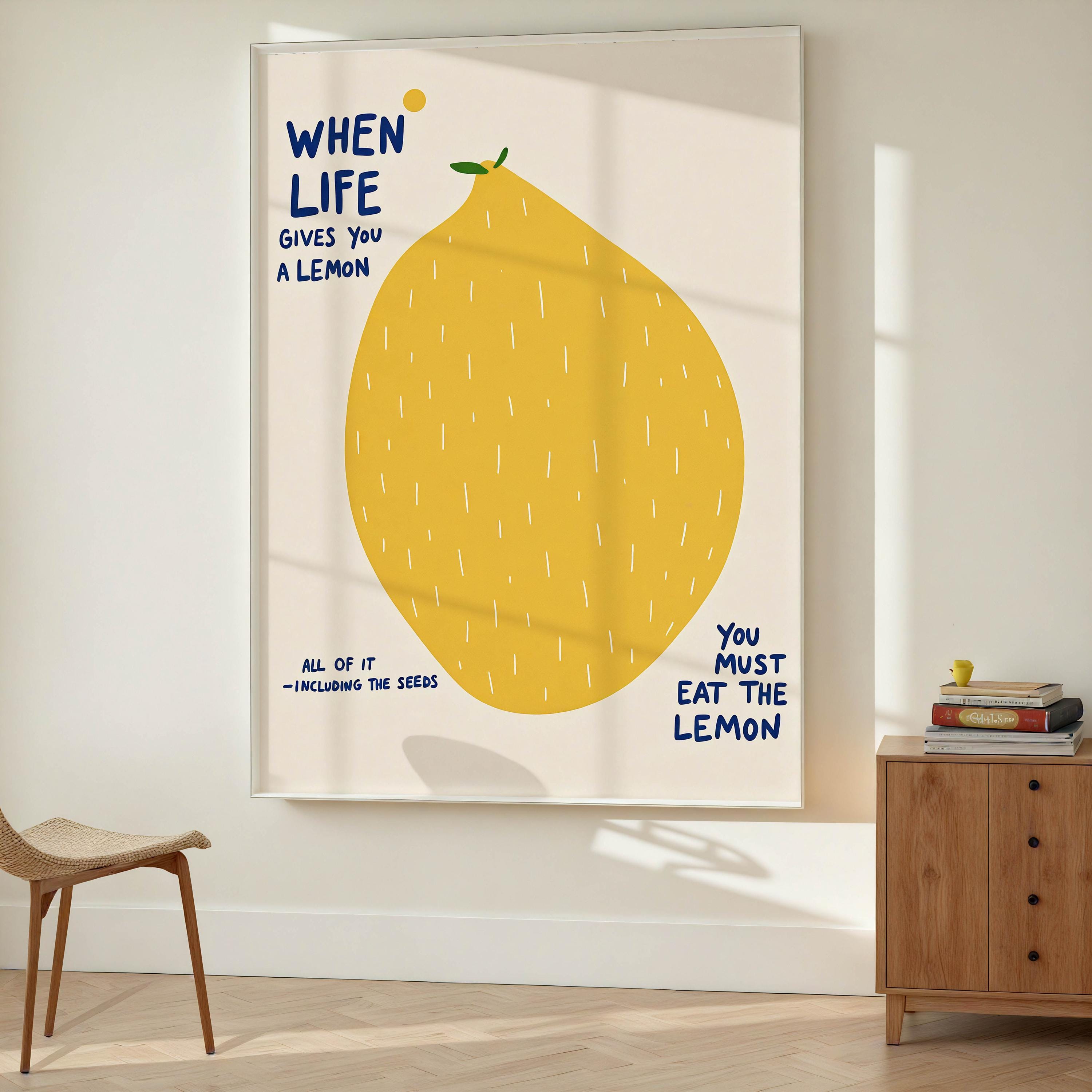 When Life Gives You a Lemon Prints, Digital Download, Citrus Painting ...