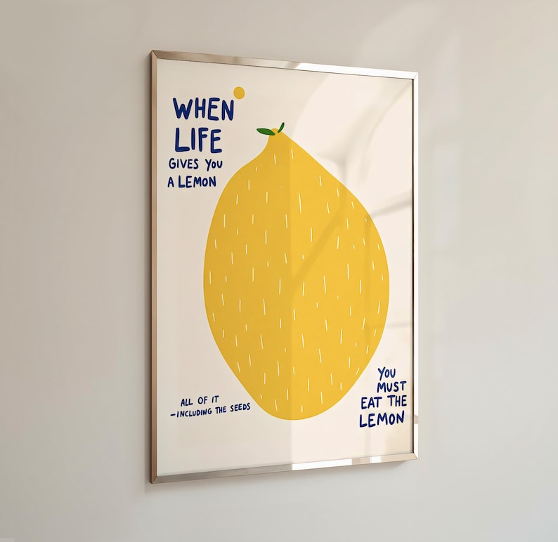When Life Gives You a Lemon Prints, Digital Download, Citrus Painting ...