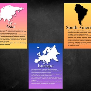 7 Continents Educational Posters - Classroom Decor for Social Studies ...