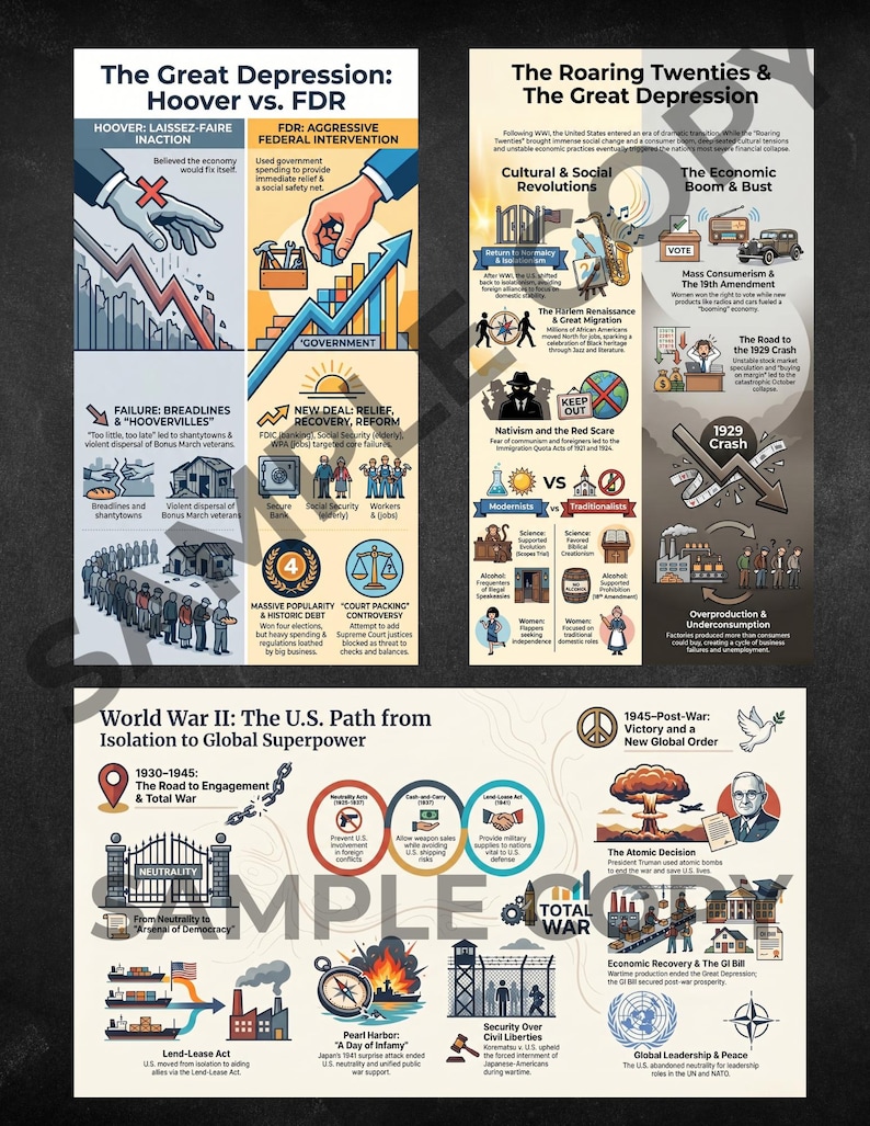US History Regents Review Infographics Bundle (digital Download) - Etsy