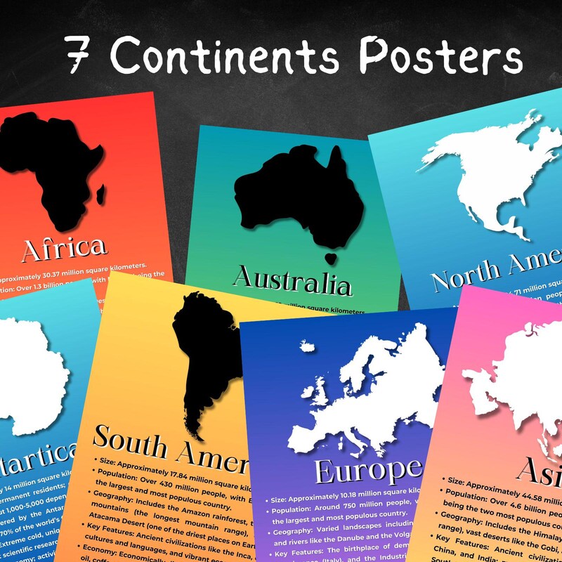 7 Continents Art - Etsy
