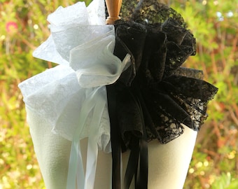 Adult Clown/renaissance Ruff Collar and Cuff Set Black and White - Etsy