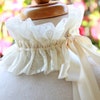 Romantic and Soft White Lace Collar With Black Satin Ties - Victorian ...