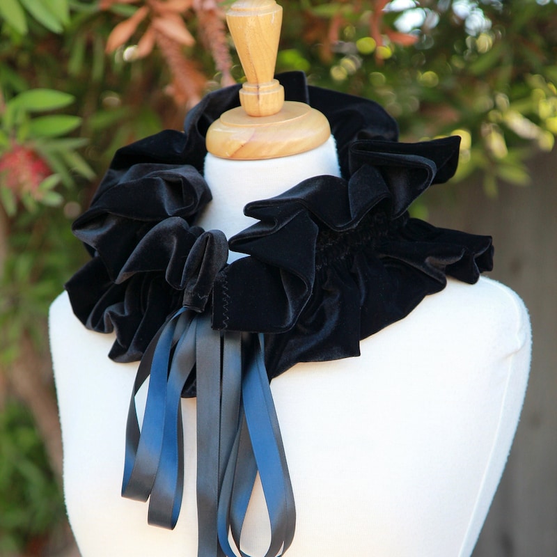 Black Victorian Neck Scarf - Etsy