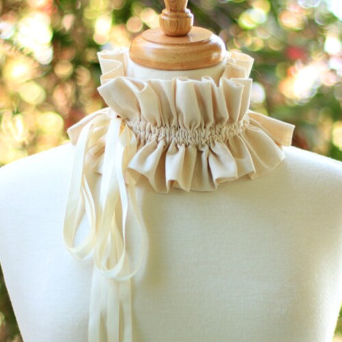 Victorian Fashion Collar Women's Ruffled Choker in Ivory - Etsy