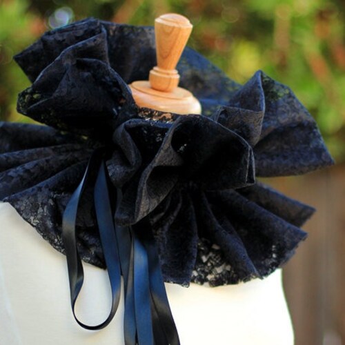 Black Lace Collar Fashion Neck Ruff for Burlesque or - Etsy