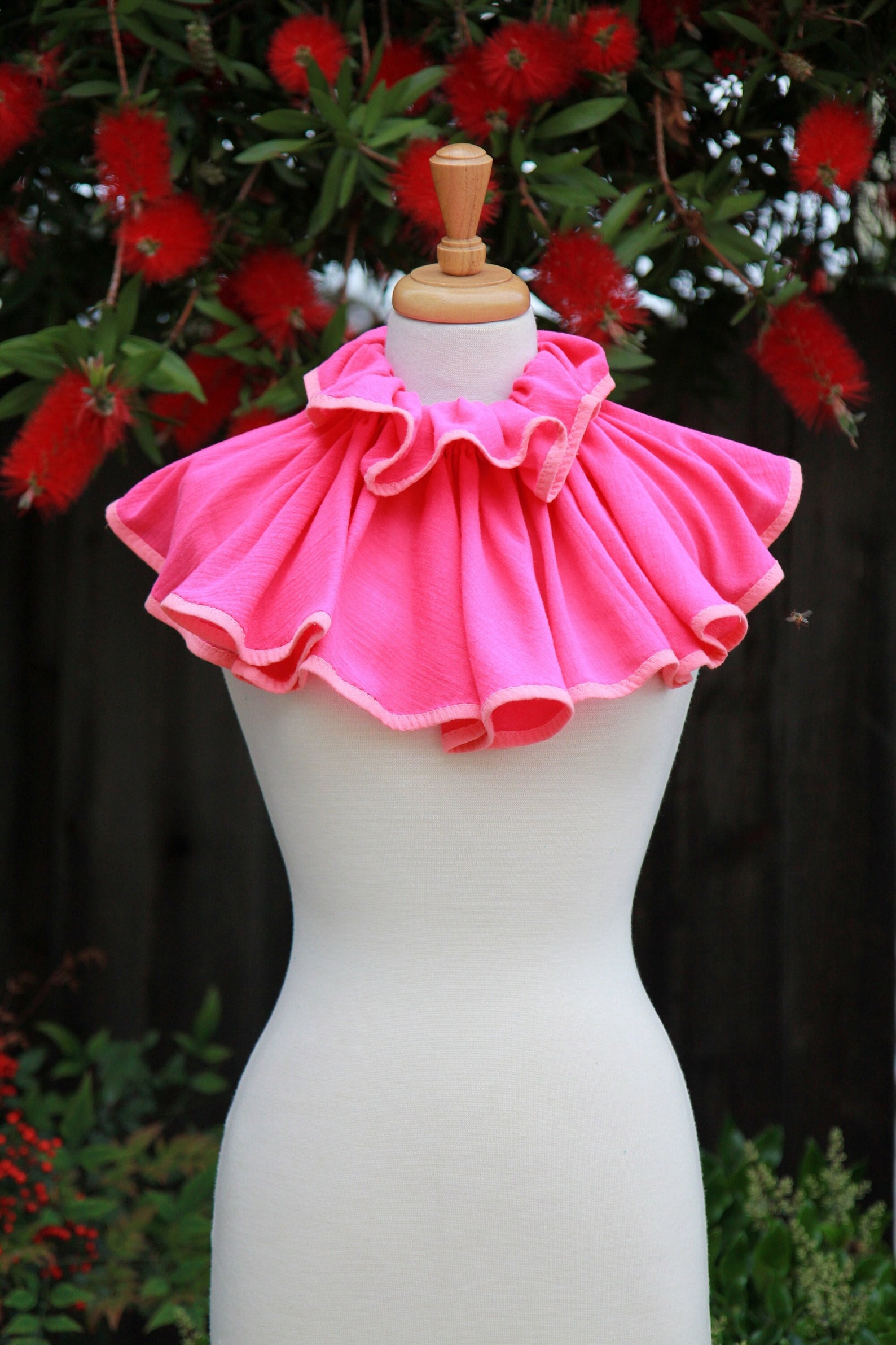 Hot Pink Circus Collar With Ruffles - Neck Ruffle or Bib Style Collar ...