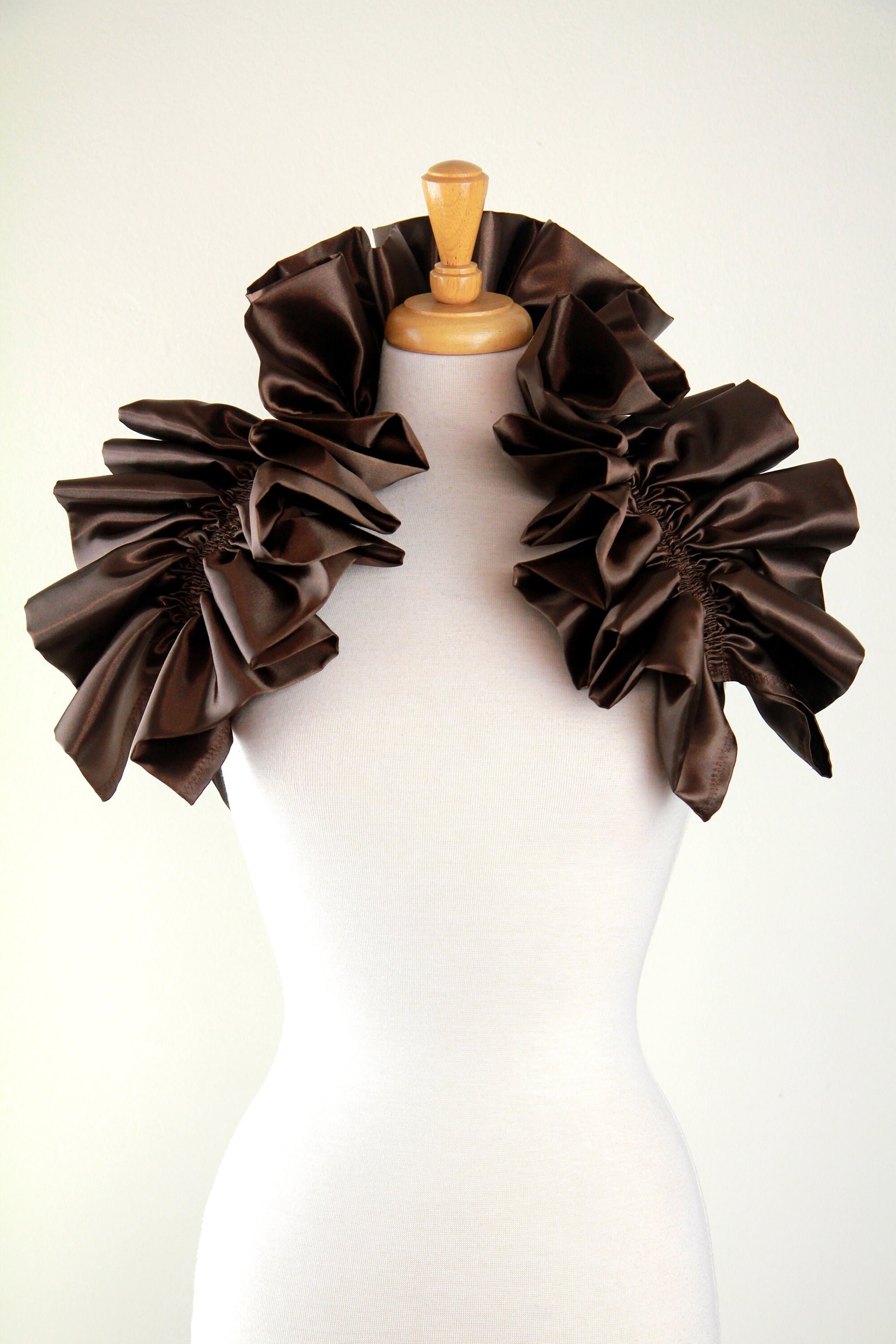 Chocolate Brown Satin Bolero, Shrug, Collar - Regency Costume or ...