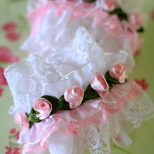 Lace Cuffs White With Pink Roses Victorian Style Tea Party Accessories ...
