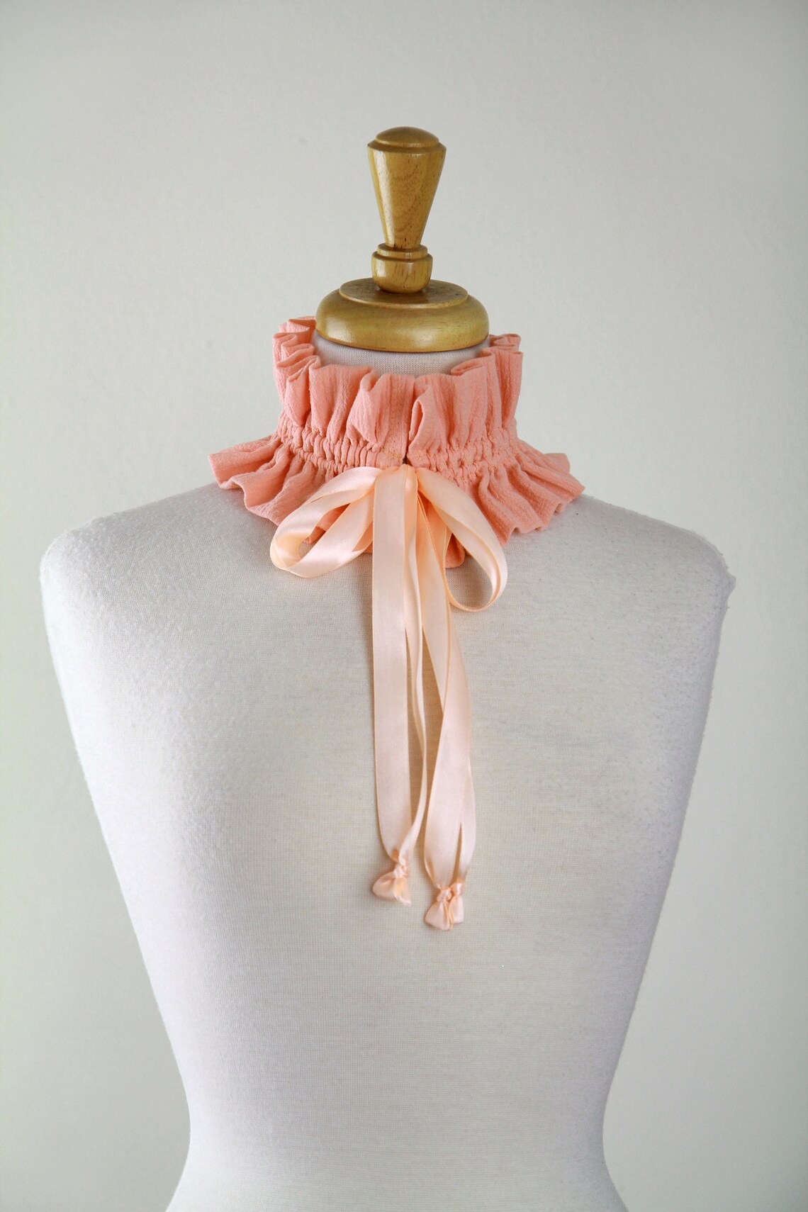 Peach Victorian Ruffle Collar - Edwardian, Regency or Elizabethan ...