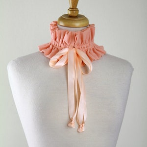 Peach Victorian Ruffle Collar - Edwardian, Regency or Elizabethan ...
