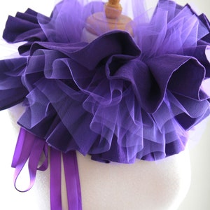 Purple Gauze and Tulle Collar - Convertible Neck Ruff, Statement Collar ...
