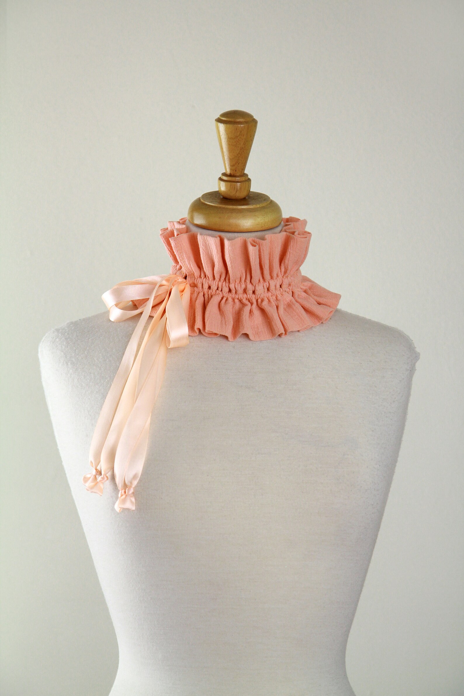 Peach Victorian Ruffle Collar - Edwardian, Regency or Elizabethan ...