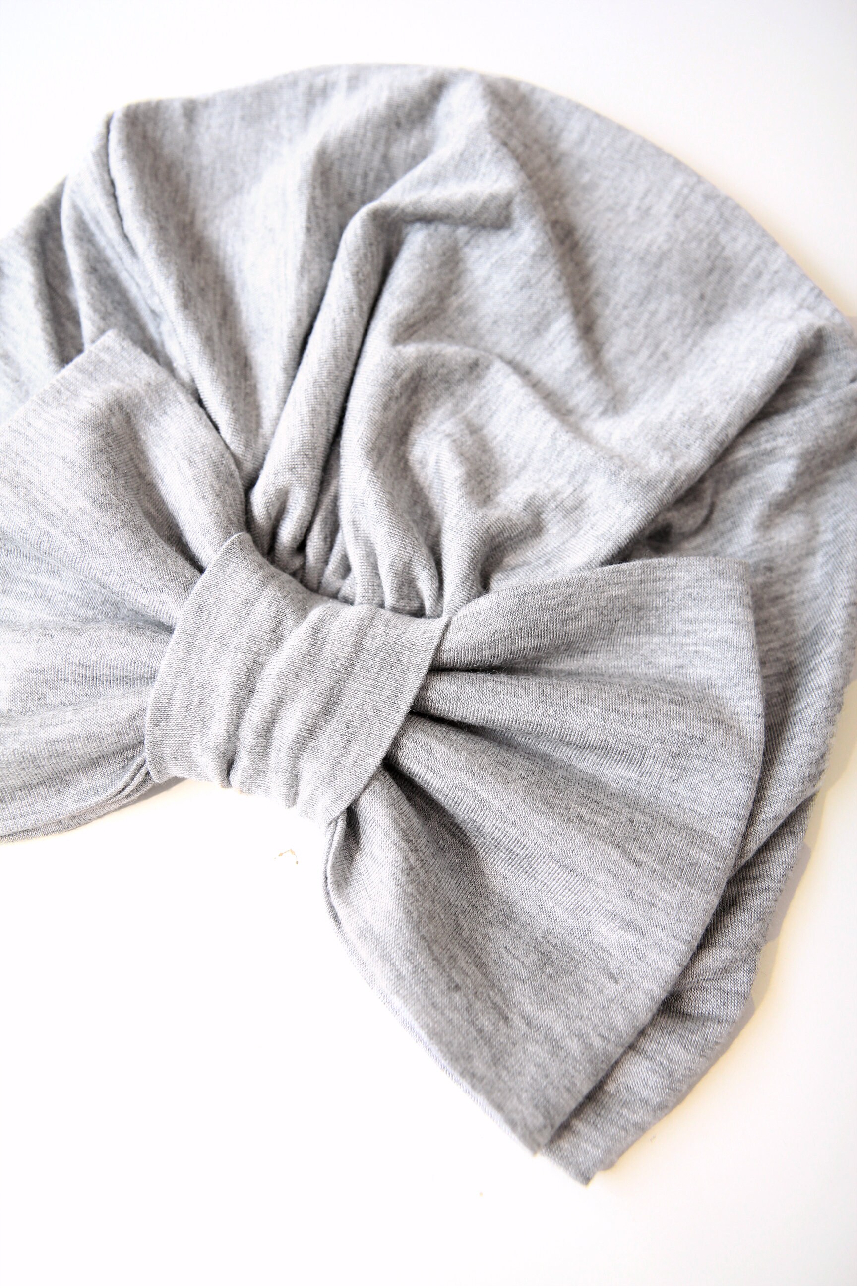 Women's Turban With Bow in Light Heather Grey - Bow Turbans for Women ...