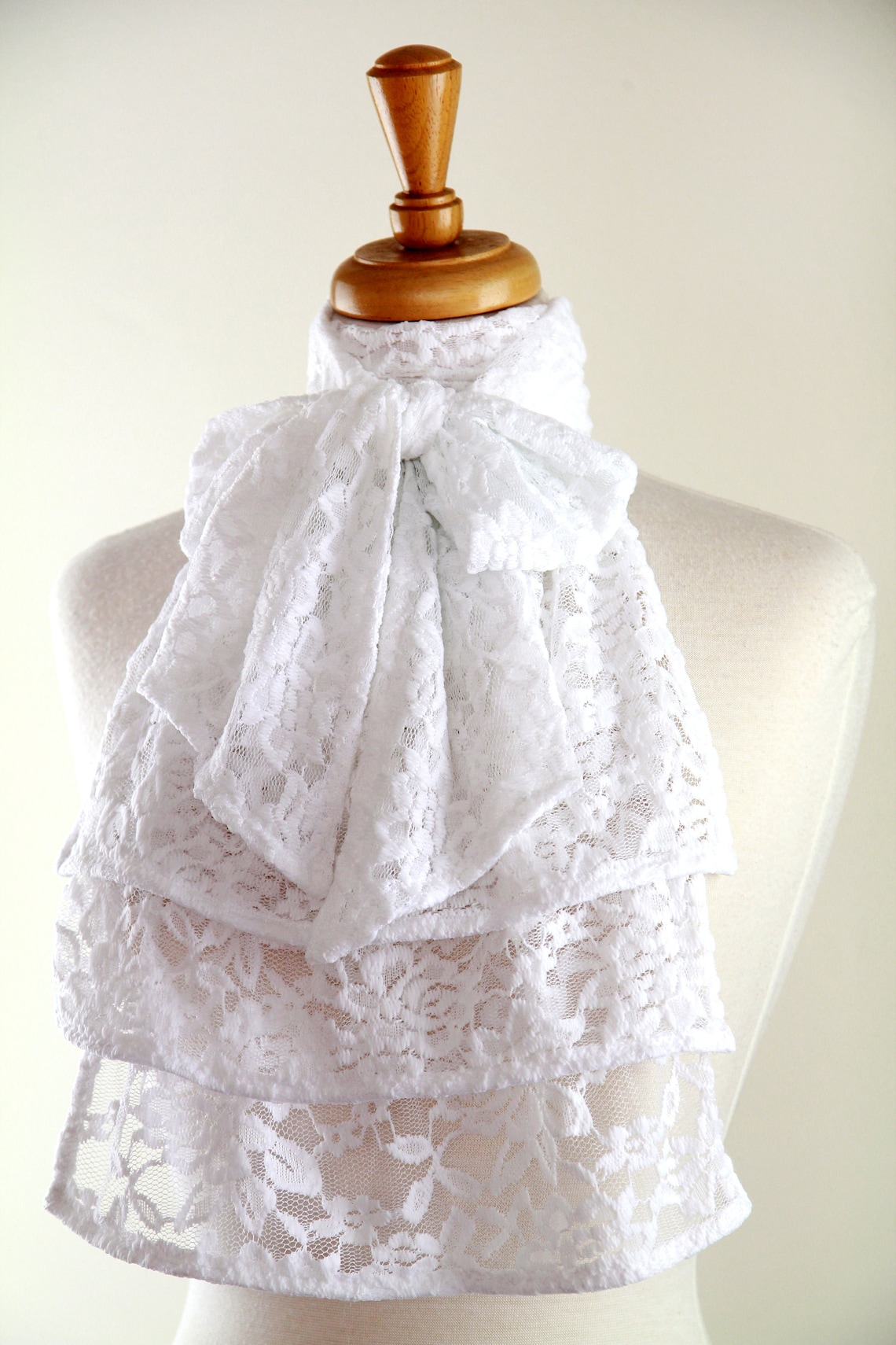 Jabot Collar in White, Ivory, or Black Lace - Edwardian, Victorian, or ...