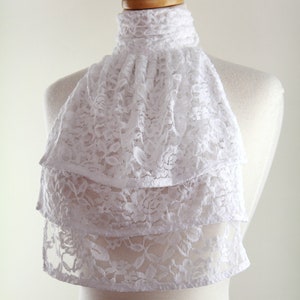 Jabot Collar in White, Ivory, or Black Lace - Edwardian, Victorian, or ...