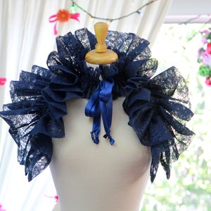 Victorian Navy Blue Lace Collar - 2 Piece Set - Including a Lace Choker ...