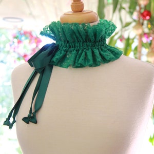 The Mermaid Fairy Lace Collar in Emerald Green - 2 Piece Set ...