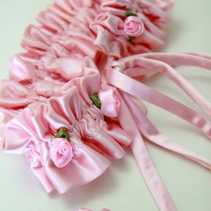 Ballet-core Collar in Pink Satin With Roses - Victorian Choker Necklace ...