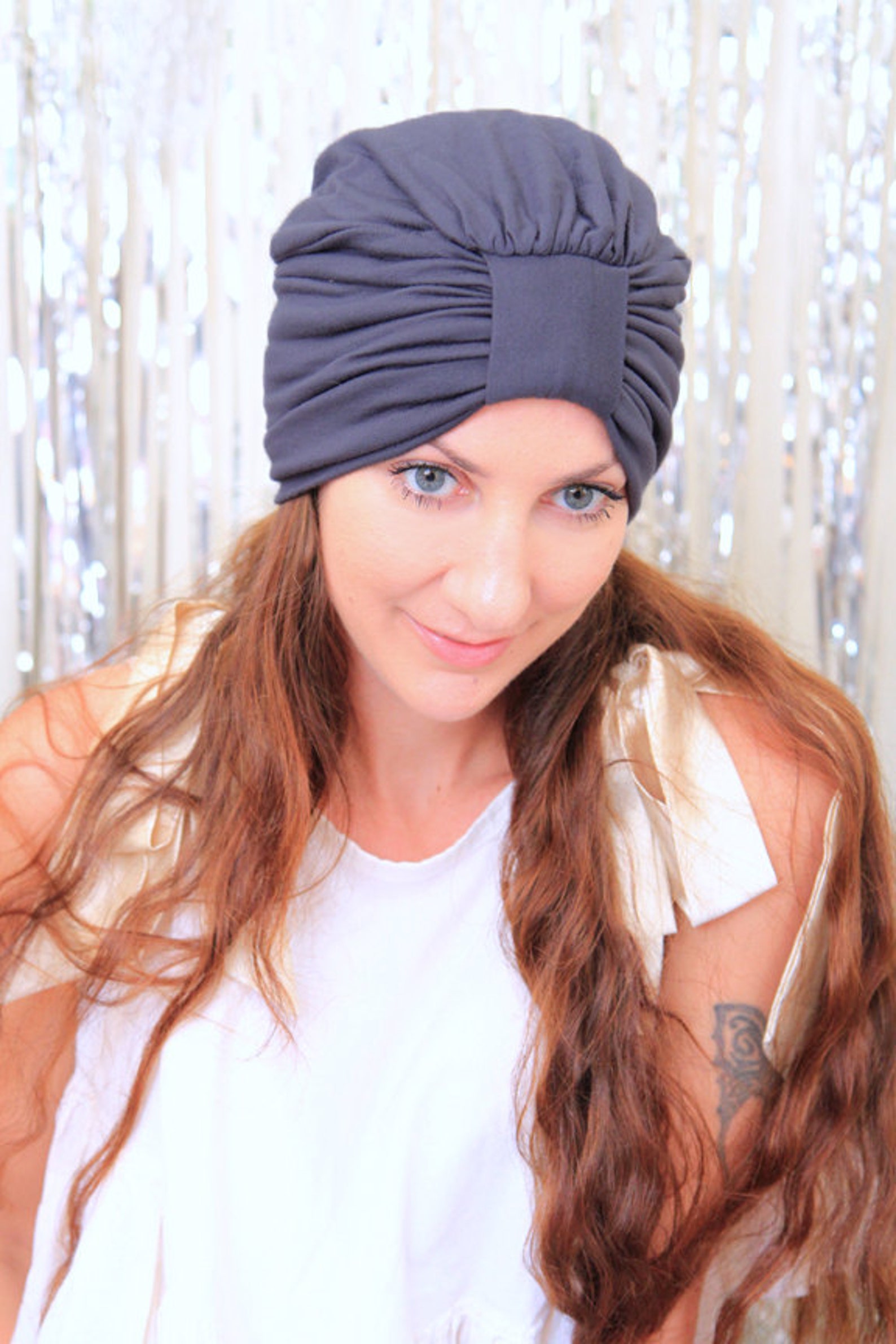 Fashion Turban in Charcoal Grey - Women's Hair Wrap - Jersey Knit Head ...