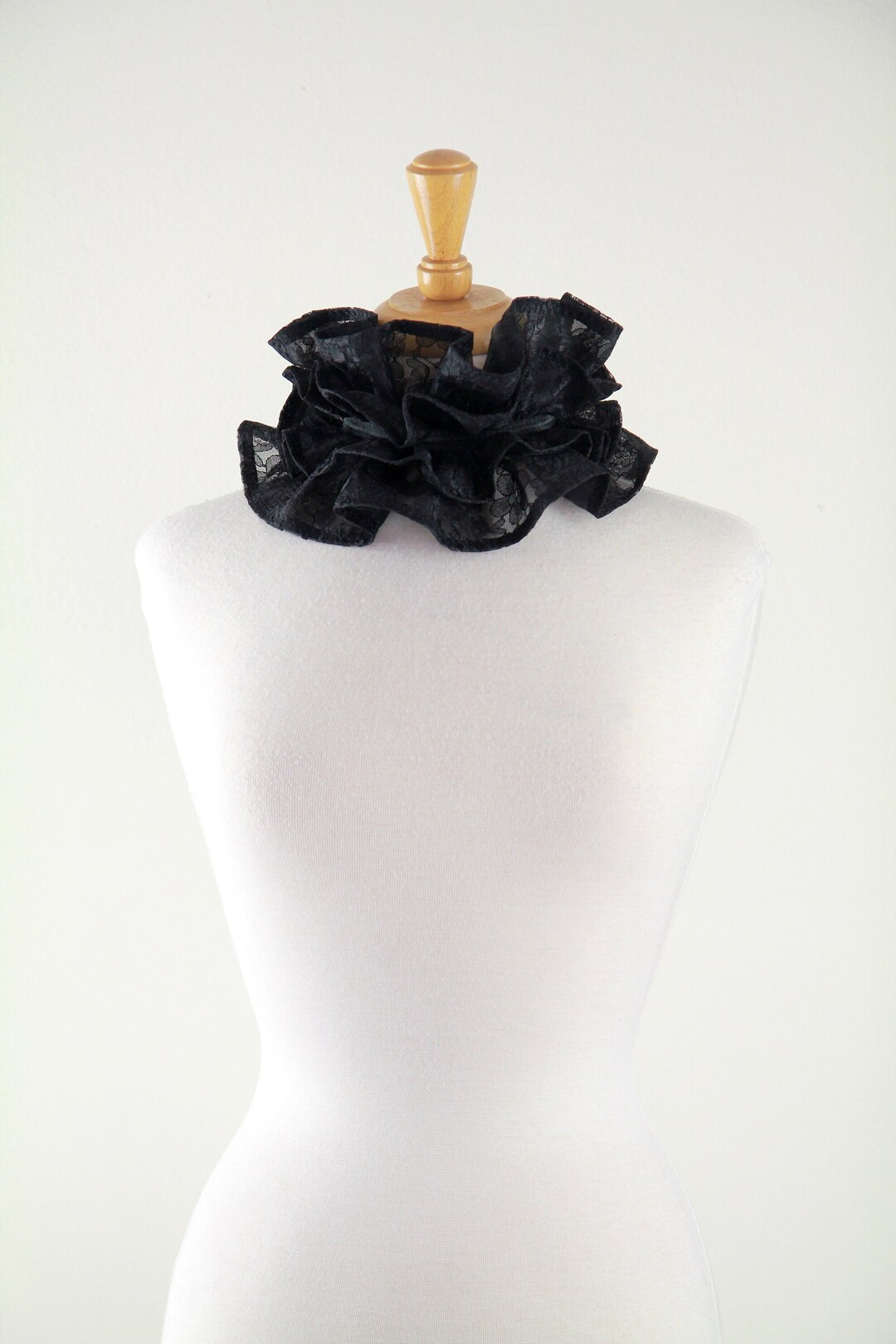 Victorian Collar in Black Lace - Edwardian, Regency, or Elizabethan ...