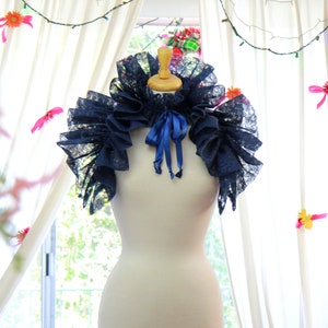 Victorian Navy Blue Lace Collar - 2 Piece Set - Including a Lace Choker ...