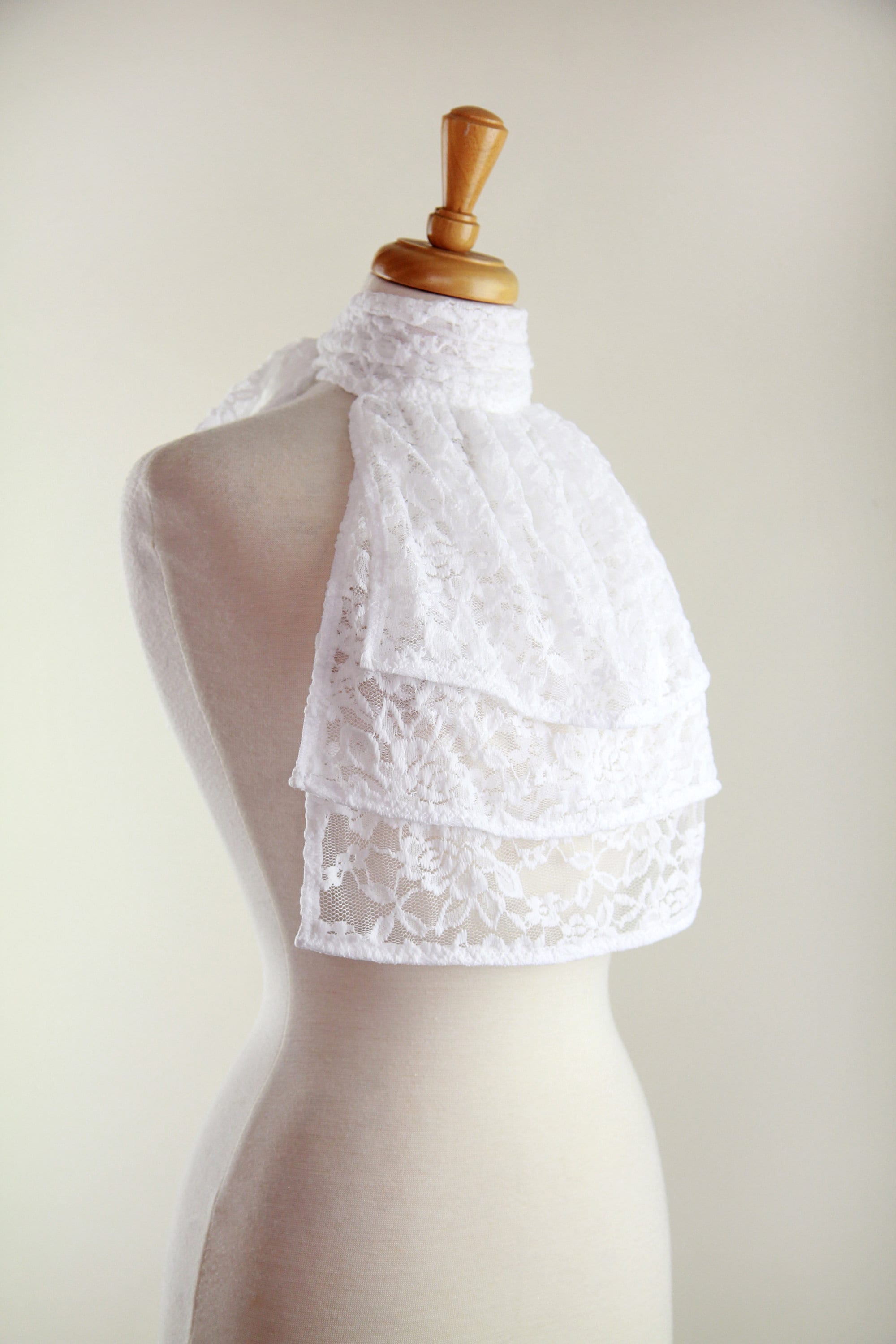 Jabot Collar in White, Ivory, or Black Lace - Edwardian, Victorian, or ...