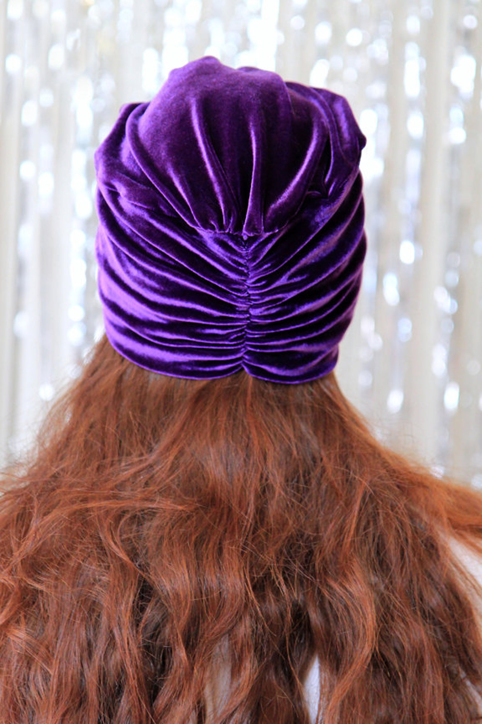Velvet Turban Hat - Women’s Fashion Headwrap in Purple - Bohemian Style ...