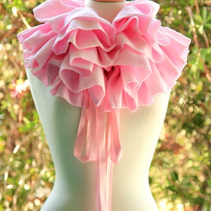Pastel Pink Ruffle Scarf - Victorian Fashion Collar in Cotton Gauze - Etsy
