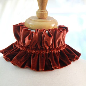 Rust Velvet Collar - Women's Neck Ruff - Victorian Style Fashion ...
