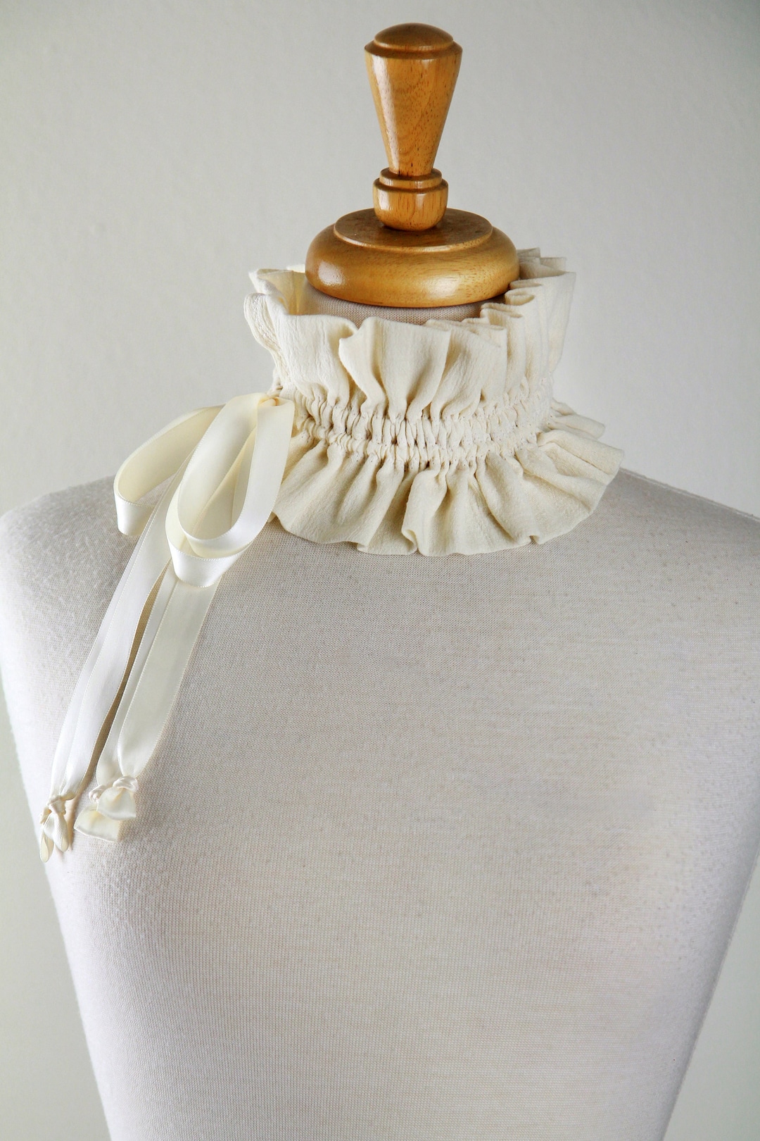 Victorian or Edwardian Collar in Ivory Cotton Gauze - Wedding Choker ...