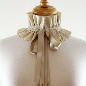Cottagecore Victorian Collar in Champagne Beige Cotton Lawn - Edwardian ...