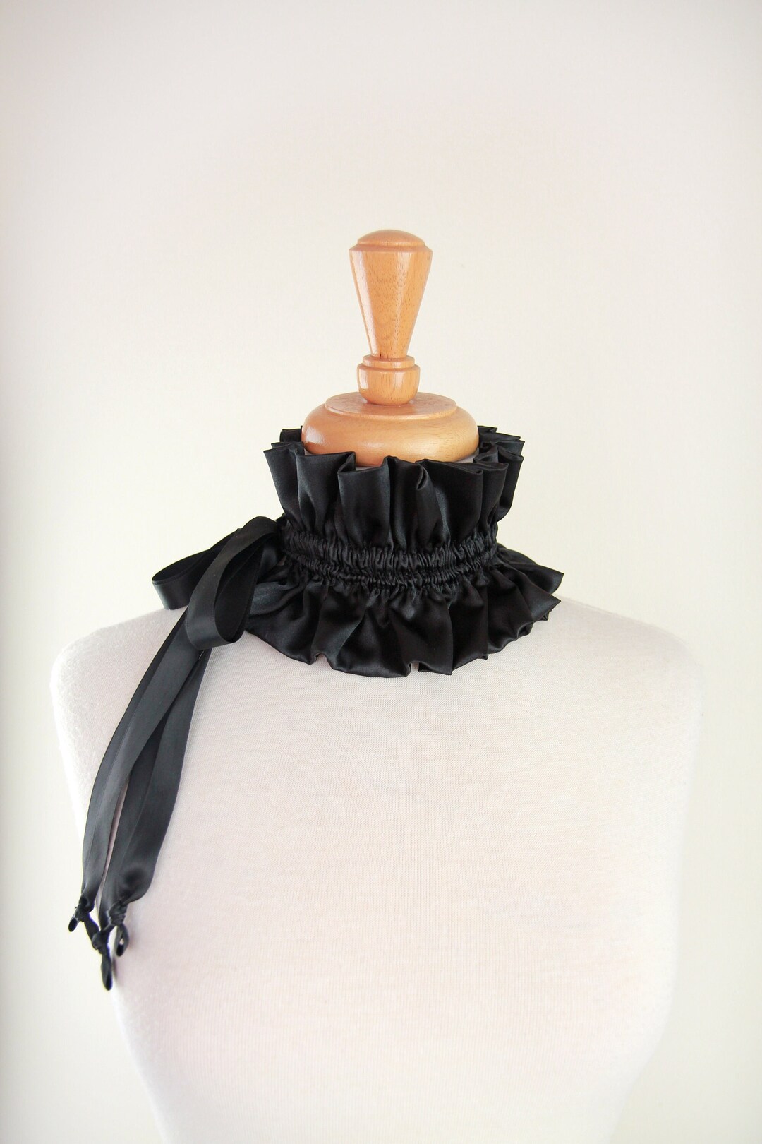 Victorian Collar in Black Satin Charmeuse - Balletcore Clothing ...